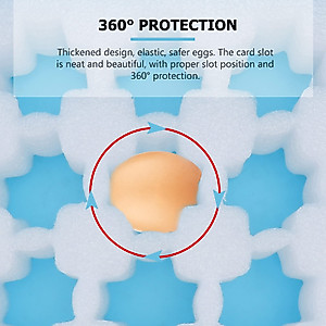 Garneck 2pcs pearl cotton egg tray egg flat cartons foam egg cartons egg protection case refrigerator containers Drop Resistant Egg Holder shockproof epe pearl cotton safety frame white