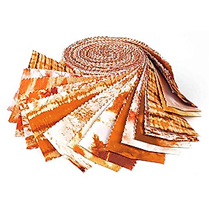 Soimoi 40Pcs Tie Dye Print Cotton Precut Fabrics for Quilting Craft Strips 2.5x42inches Jelly Roll - Orange