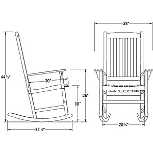 Cambridge Casual Bentley Porch Rocking Chair, Cream White