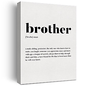 OEWD Brother Definition a Male Sibling Canvas Wall Art Poster Print Gift, Brother Definition Painting Ready to Hang Home Decor (11.5" x 15")