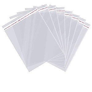 UltraOutlet 13x19 inches Large Resealable Cellophane Bags for Packaging Products, 100ct Plastic Clear Self-sealing Gift Bags Self-Adhesive Sealing Plastic Bags in Bulk for Gifts and Clothes, 100 pcs