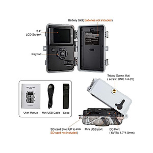 BLAZEVIDEO 2-Pack Game & Trail Camera 32MP 1296P MP4 Video No Glow Night Vision Motion Activated IP66 Waterproof 0.3 Trigger Speed for Hunting Wildlife & Home Surveillance