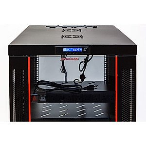 Sysracks 22U 35 inch Deep Server Rack Cabinet It Enclosure - Cooling Fans - LCD Screen - Thermostat - PDU - Casters - 2 Fans – Shelf