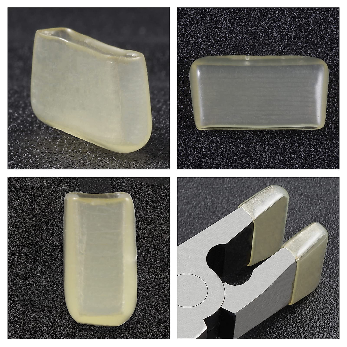 LEONTOOL 4Pcs Replacement Rubber Tips For Glass Breaking Pliers Flat Jaws Tips Key Fob Hardware 1 Inch Key Fob Pliers Attach Rubber Tips Stained Glass Supplies for Hardware Install Stained Glass Work