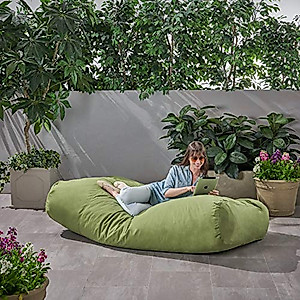 Christopher Knight Home Vivien Outdoor Water Resistant 6'x3' Lounger Bean Bag, Green