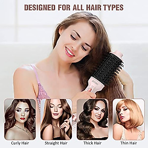 APOKE One Step Hair Dryer Brush and Styler Volumizer, Multifunctional 4 in 1 Ceramic Tourmaline Negative Ion Hot Air Styling Brush, Professional Salon Blow Dryer Brush for Drying Curling Straightening