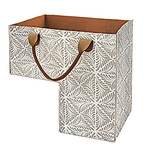 MIXNUS Stair Basket with Handles Felt Staircase Baskets for Carpeted and Wooden Stairsteps Stair Storage Organizer for Laundry Home and Office Decor, Beige