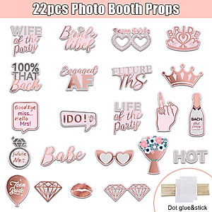 Bridal Shower Photo Booth Props 30 Pieces, Bride to Be Sign Photo Frame Decorations Bachelorette Party Decorations Wedding Photo Booth Props, Bride to Be Party Supplies
