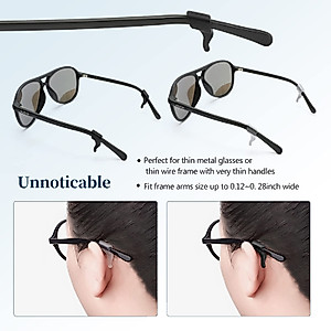 KAJUDA 16 Pairs Glasses Ear Grip, Anti Slip Eyeglass Holder, Silicone Ear Hook Eyeglasses Retainers Eyewear Protectors Temple Tips for Sunglasses, Sports, Study