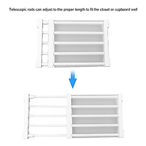 TUORE DIY Cabinet Divider Storage Rack Adding Extra Space Multifunctional Adjustable Cupboard Tension Nailless Expandable Kitchen Shelf for Cabinet (38‑55cm / 15‑21.7in Length)