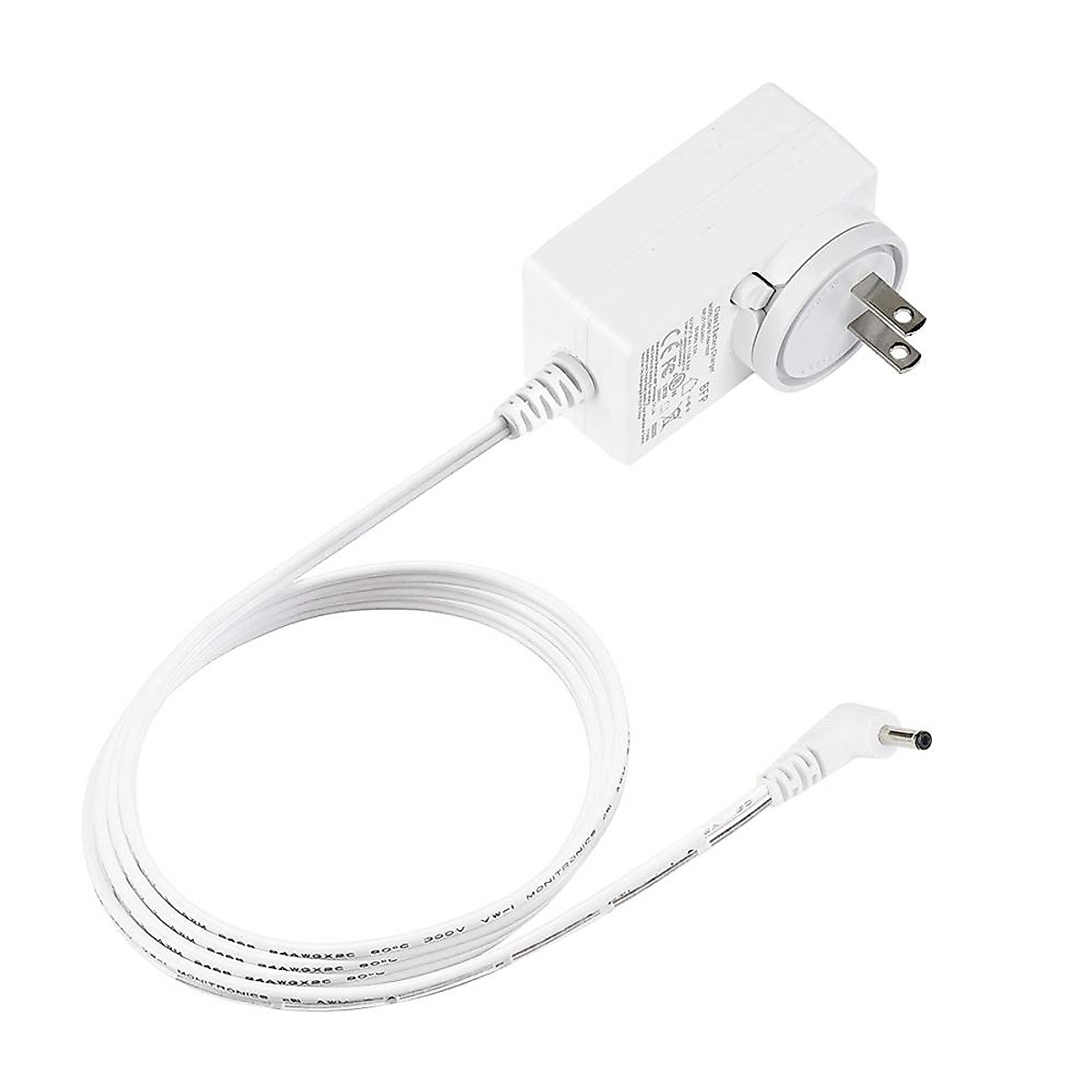 Rollerhouse 8.4V 1A Li-ion Battery Charger Power Adapter for 7.2V,7.4V 8.4V Device, with LED Indicator 3.5x1.35mm Male Plug Connector, L=118", White