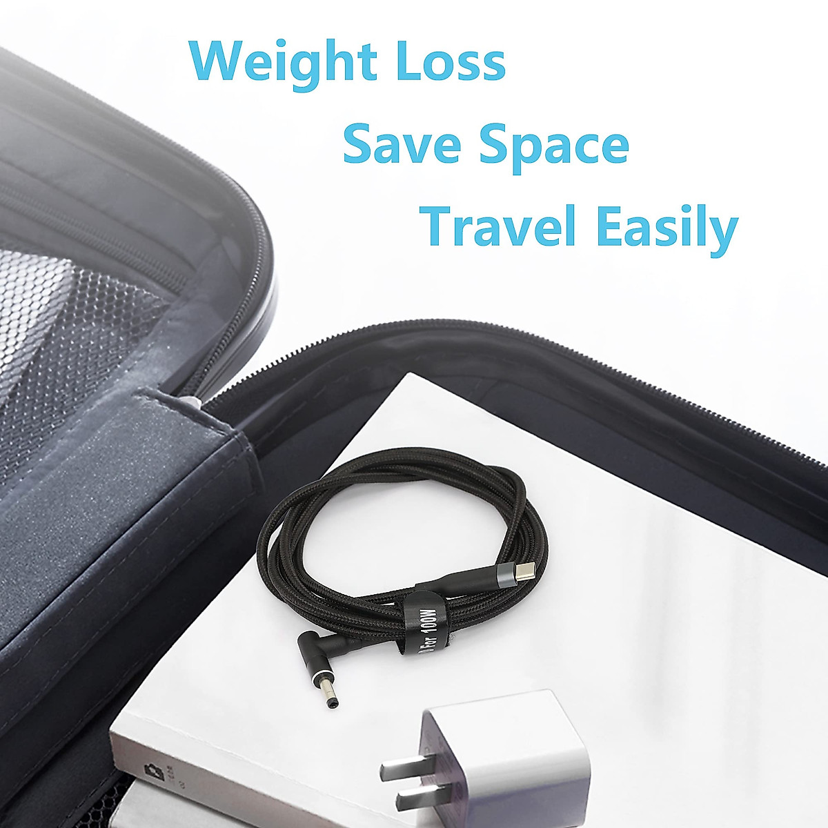 CERRXIAN 6.5ft 100W PD USB Type C Male Input to 90 Degree DC 4.0 x 1.7 mm Male Power Charging Cable (4017-100W)