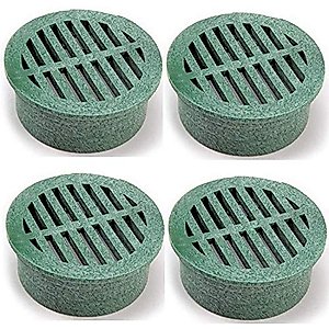 NDS 13 Plastic Round Grate, 4-Inch, Green, 4 PACK