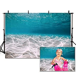 Under The Sea Backdrop 7 x 5 ft Blue Ocean Theme Sunlight Beach Underwater World Scenery Photography Bakcground Vinyl Party Backdrop for Picture Birrthday Party Photo Studio Decor