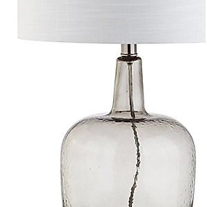 JONATHAN Y JYL4003A Augustine 26" Glass LED Table Lamp Modern Contemporary Bedside Desk Nightstand Lamp for Bedroom Living Room Office College Bookcase LED Bulb Included, Smoke Gray