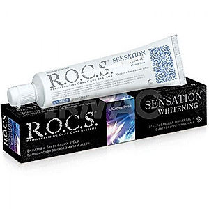 R.O.C.S Toothpaste "Sensation Whitening" 74ml. Fluoride Free.