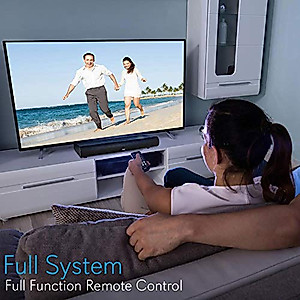 Pyle TV Soundbar Soundbase Bluetooth - Upgraded 2018 Wireless Surround Sound System for TV’s With Built-in Subwoofer, Remote Control, AUX RCA Optical Digital Inputs for TV PC - PSBV600BT