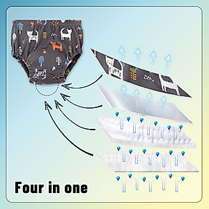 Max Shape Baby Boys Training Pants Underwear, Toddler Boys Potty Pee Training Underwear 6 Pack Blue 3T