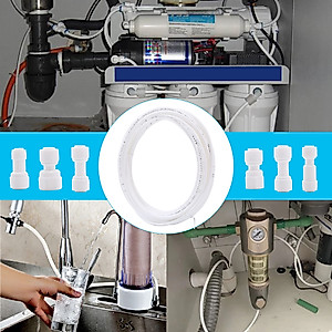 WBTEER Refrigerator Water Line Kit 1/4" Water O.D. Tubing 32ft, Connect Fittings for RO (Reverse Osmosis) (Ball Valve + L + Y + I + T Type + U-Shaped Wire Channel) - 21Pcs