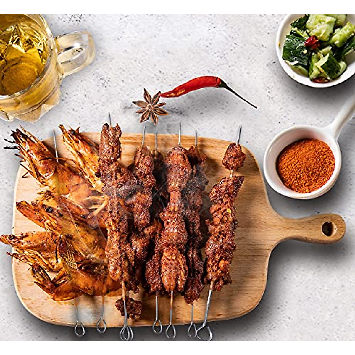 12 inch Barbecue Skewers Metal BBQ Sticks,12Pack Stainless Steel Square Skewer,Kebob,kabob Sets for Grill Outings Cooking (BBQ Skewers Square 12inch-12p)