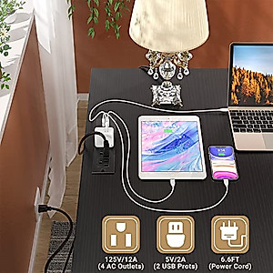 Unikito L Shaped Desk with Drawers, 60 Inch Corner Computer Table with Power Outlet & USB Charging Port, Large Office Desk with File Cabinets, 2 Person Executive Desk with Storage Cabinet, Black