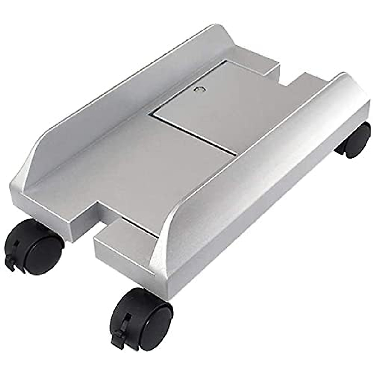 CPU Stand Mobile Desktop Tower Computer Floor Stand Rolling Caster Wheels Adjustable Width Universal PC Computer Holder Cart with 4 Caster Wheels (Silver)