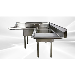 Commercial 3 Compartment Corner Sink, Stainless Steel Kitchen Restaurant ETL NSF