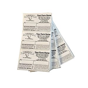 Custom Poultry Freezer Labels 4" x 2.5" with Safe Handling Instructions and Exemption – P.L. 90-492 (100)
