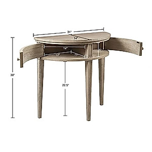 MARTHA STEWART Console Table for Entryway with Storage Farmhouse Living Room Furniture Décor, 31" W x 14" D x 30" H, Reclaimed Greige