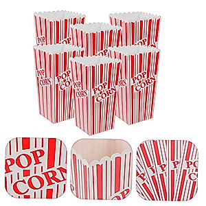 Popcorn Cups Disposable 24 Pcs Popcorn Popcorn Bucket Stripe Paper