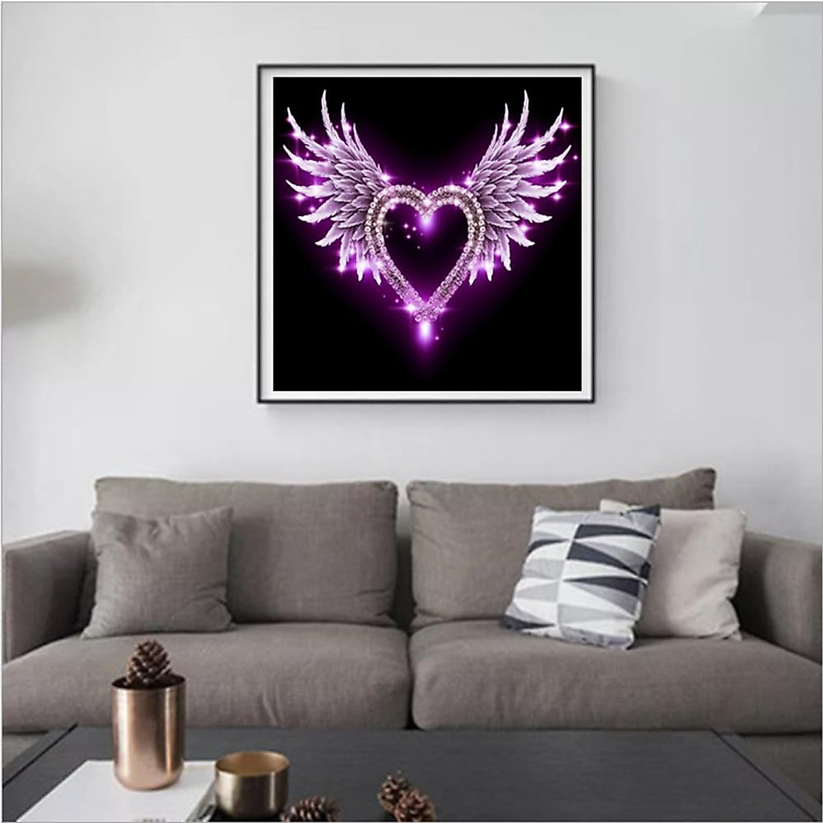 MaiYiYi Love Wings Paint with Diamonds 5D Full Round Diamond Painting Angel Love Wings Crystal Diamond Painting Set Diamond Painting Dots Art for Adult Kids Wall Art Decor (30X30 CM)