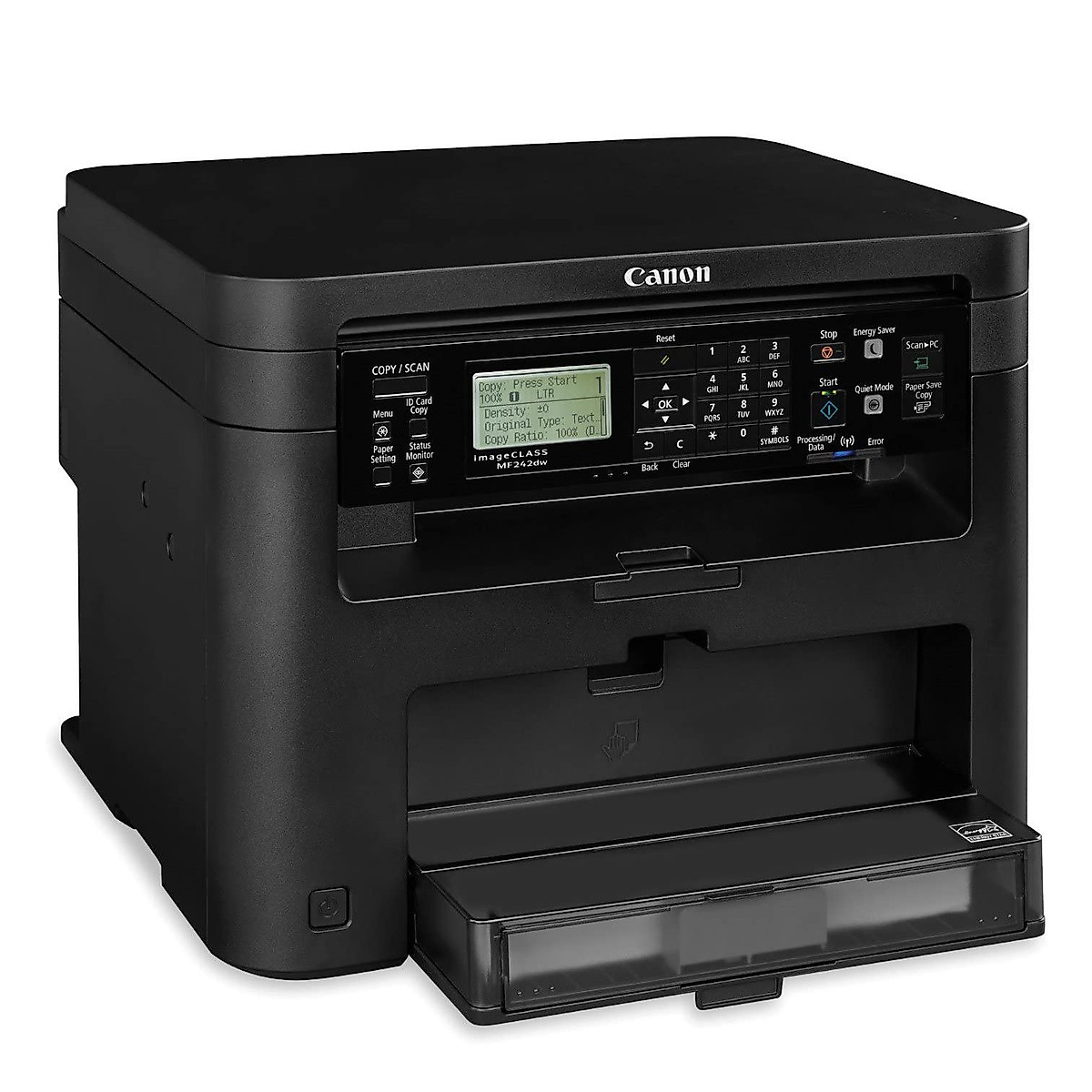 Canon imageCLASS MF242dw All-in-One Wireless Monochrome Laser Printer for Office, Black - Print Scan Copy - 28 ppm, 600x600 dpi, 512MB Memory, Auto 2-Sided Printing 5-Line LCD, BROAGE Printer Cable