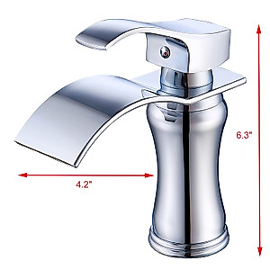 Chrome Bathroom Faucet Waterfall Single Handle One Hole Bathroom Vanity Sink Faucet