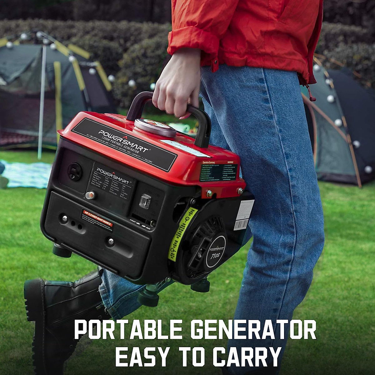 PowerSmart 1200W Portable Generator, Small Generator for Camping Outdoor, Ultralight, EPA & CARB Compliant