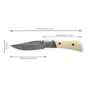 Perkin- Handmade Damascus Pocket Knife - Beautiful Folding Knife