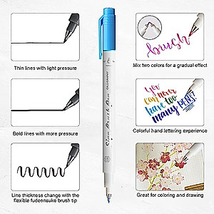 GC QUILL Sign Brush Pens - 16 Colors Sign Pens Calligraphy Set with Fude Sign Brush Tips for Hand Lettering, Calligraphy, Drawing, Writing, Journaling GC-SB16