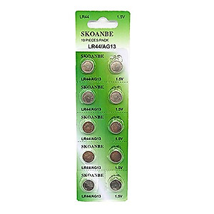 SKOANBE 10PCS AG13 LR44 303 A76 357 SR44 1.5V Battery Button Coin Cell Batteries