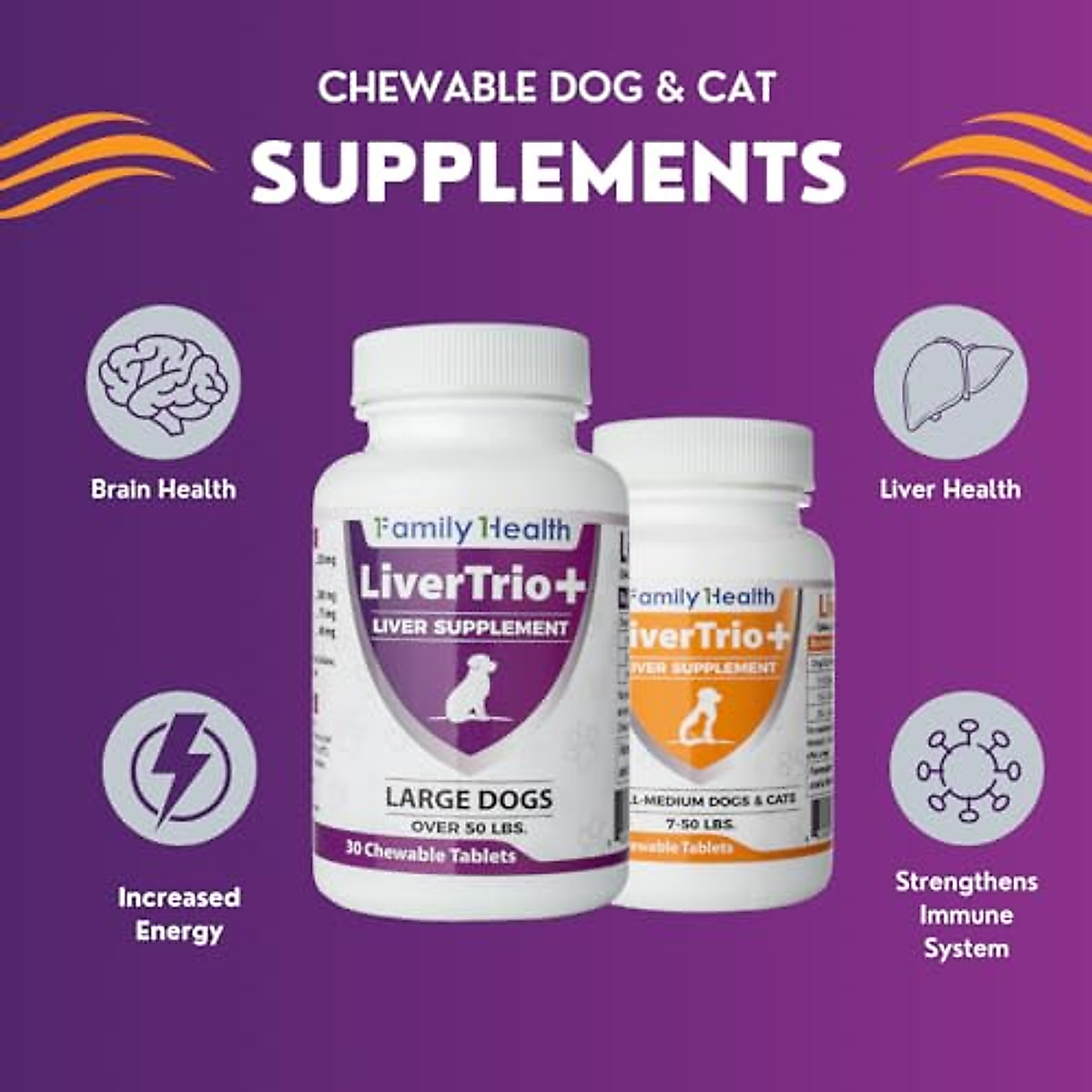 LiverTrio+ Comprehensive Liver Support Supplement for Smaller Dogs. Flavorful Chewable Tablets Combining Same, SPC, Silybin A+B, + Glutathione 30Ct (Small - Medium)