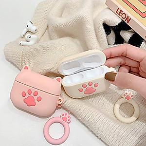 AKXOMY Airpods Pro Case Cute 3D Funny Cartoon Pink Paw Character Silicone Airpods Pro Cover,Kawaii Fun Lovely Design Skin,Cases for Girls Kids Teens Boys Airpods Pro (Pink Paw)