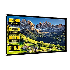 60" Projector Screen, 60inch Small 16:9 HD Foldable Anti-Crease Video Projection Screen, Portable 4:3 Outdoor Indoor Home Theater Movie Projector Curtain Fit for Party Camping Movie Bedroom