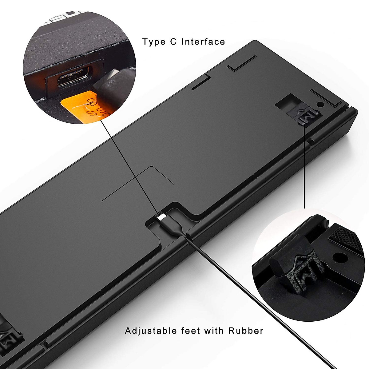 HELLO GANSS Mechanical Gaming Keyboard with Numeric Keypad - Cherry Mx Blue, Wired Keyboard - Programble - PBT Double-Shot Keycaps - US English/Qwert - Black