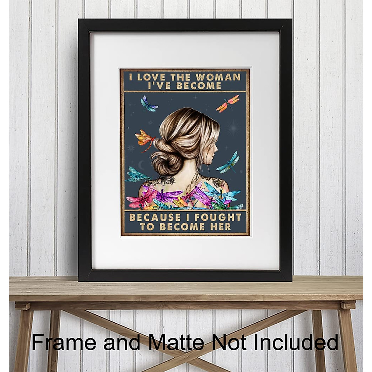 Inspirational Positive Quotes Sayings for Wall Decor - Motivational Posters - Encouragement Gifts for Women, Girls, Teens - Boho Hippie Dragonfly Decor - Motivational Wall Art - Positive Affirmations