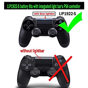 AOLIKES Cuh-zct2e Battery LIP1922-S 2200mAh for PS4 Pro Battery Replacement, for with Integrated Light Bar PS4 Slim Controller Battery Replace LIP1522 on Cuh-zct2u Series Controller PS4 V2 Battery