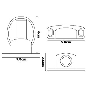 GGIENRUI Magnetic Door Stopper Floor Door Stop Magnetic Heavy Duty Door Holder for Keep Door Open with 3M Self Adhesive and Conceal Screw Mount, 2pcs, Silver