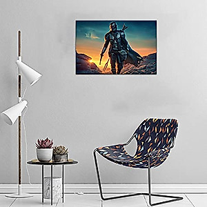 QIXIANG The Child Mandalorian and Mando Poster HD Movie Print Canvas Poster for Fans Gifts Walls Art Decor Canvas Wall Art The Baby Poster Wall Art Home Decor Mural painting