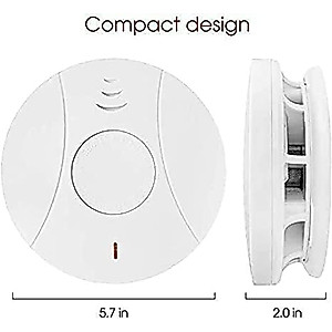 3 Pack Photoelectric Smoke and Carbon Monoxide Detector, Smoke Alarm Sealed-in 10 Year Lithium Battery-Operated (White)