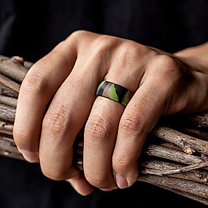 ThunderFit Silicone Wedding Rings for Men, 5 Rubber Engagement Bands 8.7mm Wide 2mm Thick