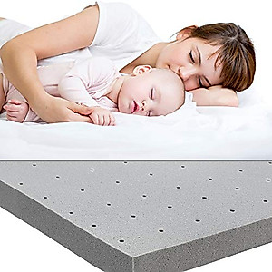 VLAVEN 3-Inch-Twin Pad, Mattress Topper, Black