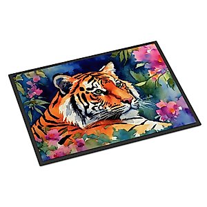 Caroline's Treasures DAC2880MAT Bengal Tiger Doormat Front Door Mat Indoor Outdoor Rugs for Entryway, Non Slip Washable Low Pile, 18H X 27W