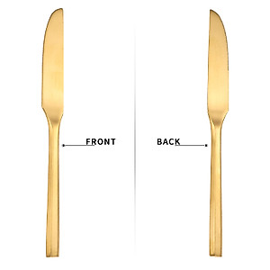 Zerophilo Matte Silverware Set Gold Flatware Set with Hexagon Handle 20 Pieces 18/0 Stainless Steel Cutlery Set Wedding Housewarming Gift Service for 4 (Matt gold)